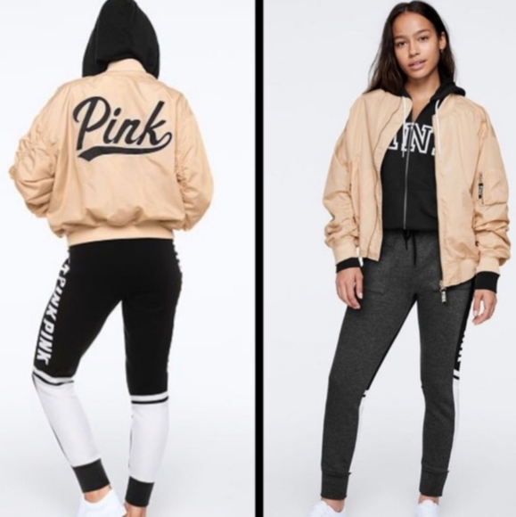 PINK Victoria's Secret | Jackets & Coats | Pink Vs Pink Logo Flight ...